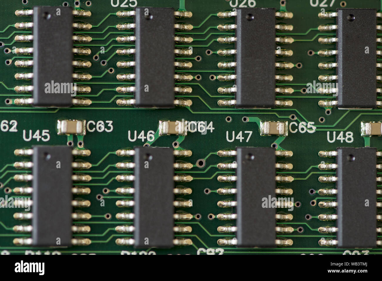 Close-up of a motherboard. Circuit with electronic components Stock ...