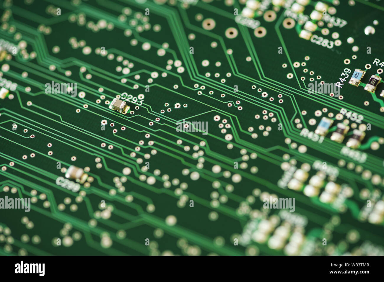 Close-up of a motherboard. Circuit with electronic components Stock ...