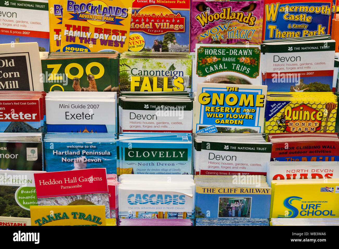 A rack holding leaflets for local tourist attractions in North Devon ...