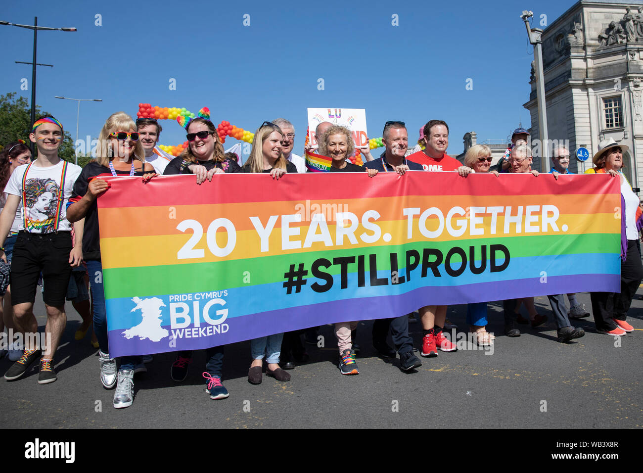 Cardiff, Wales, UK, August 24th 2019. The head of the Pride Cymru ...