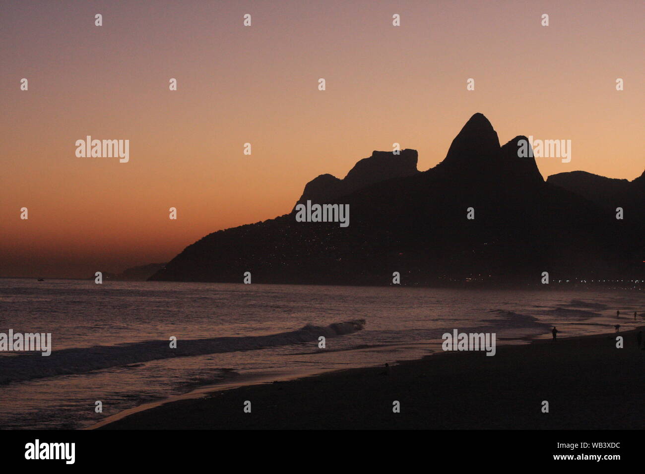 Rio de Janeiro sunset and beach in Brazil Stock Photo - Alamy