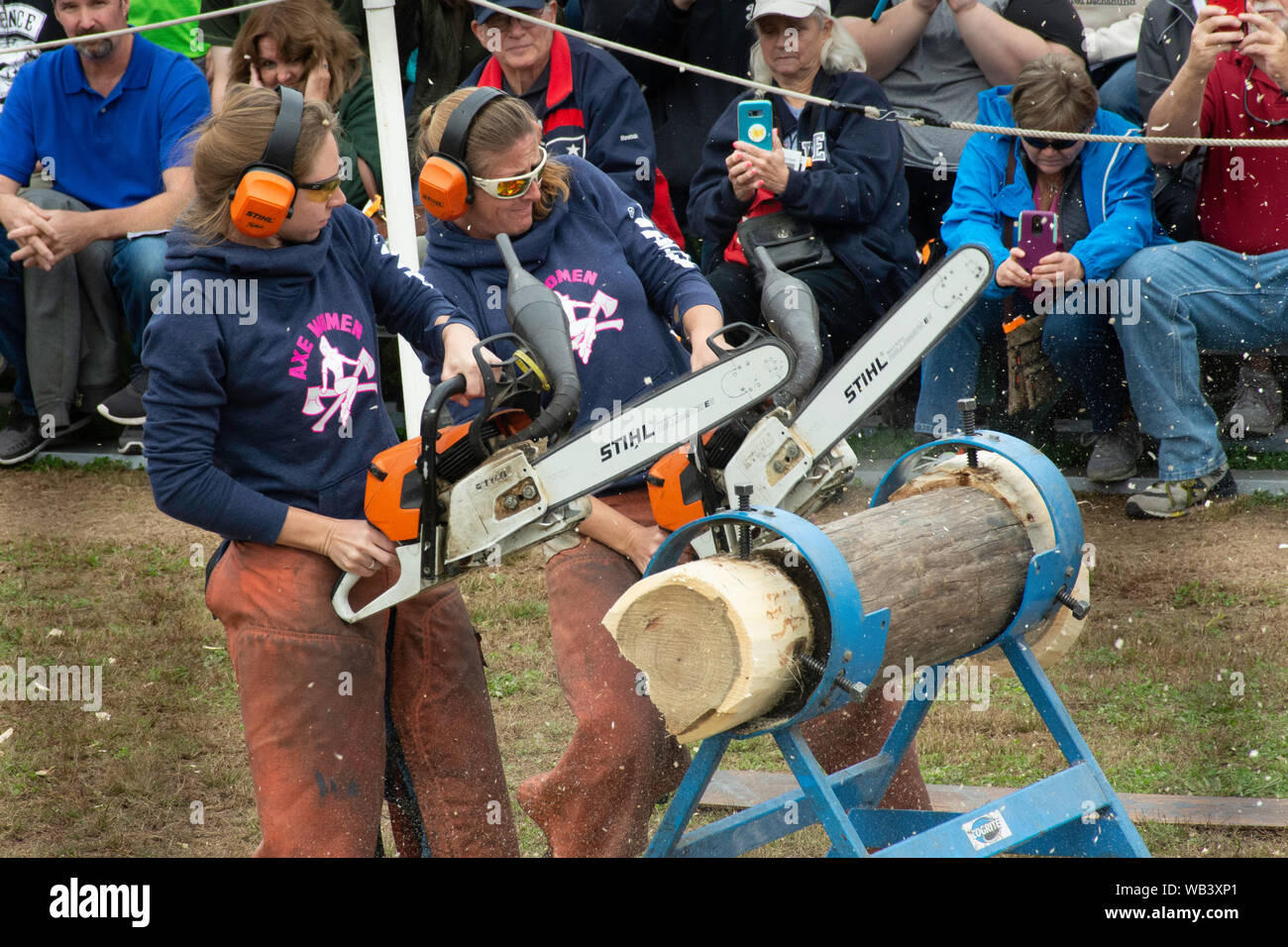 The Axe Women of Maine at the Topsfield, MA Fair Stock Photo - Alamy