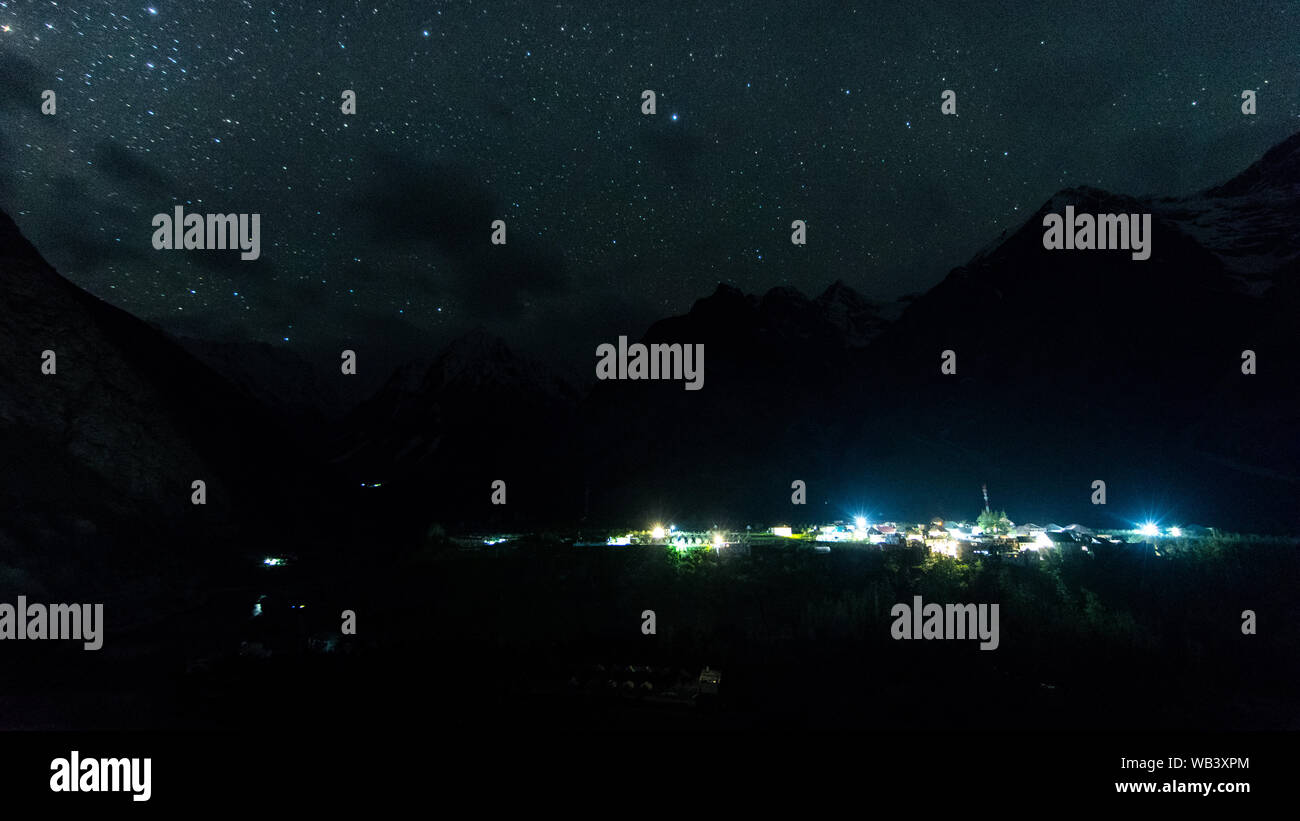 Night View of Village in Leh Ladakh and Mountains Stock Photo - Alamy