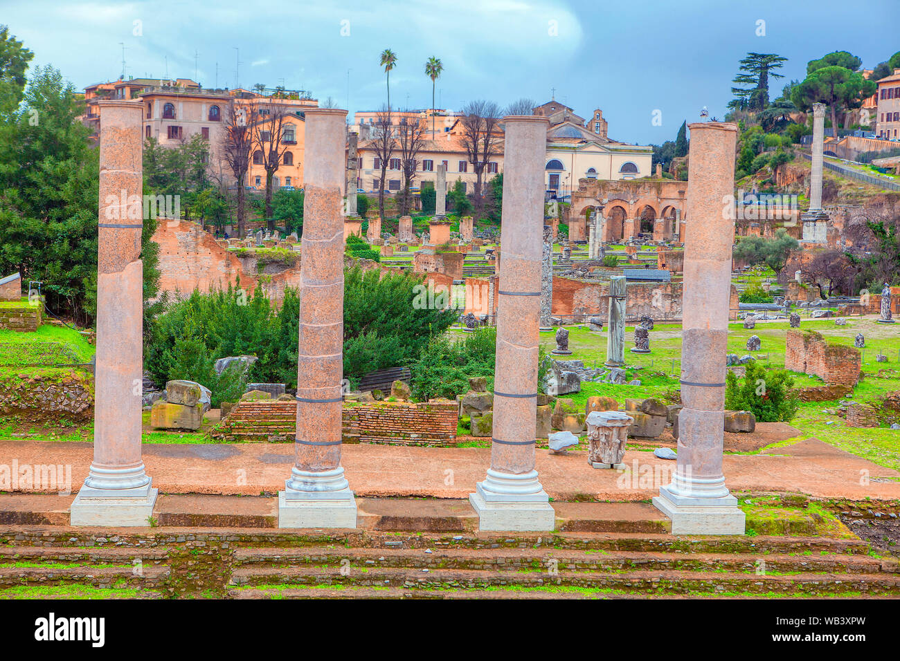 Forum Romanum ,located in valley between the Palatine and Capitoline ...