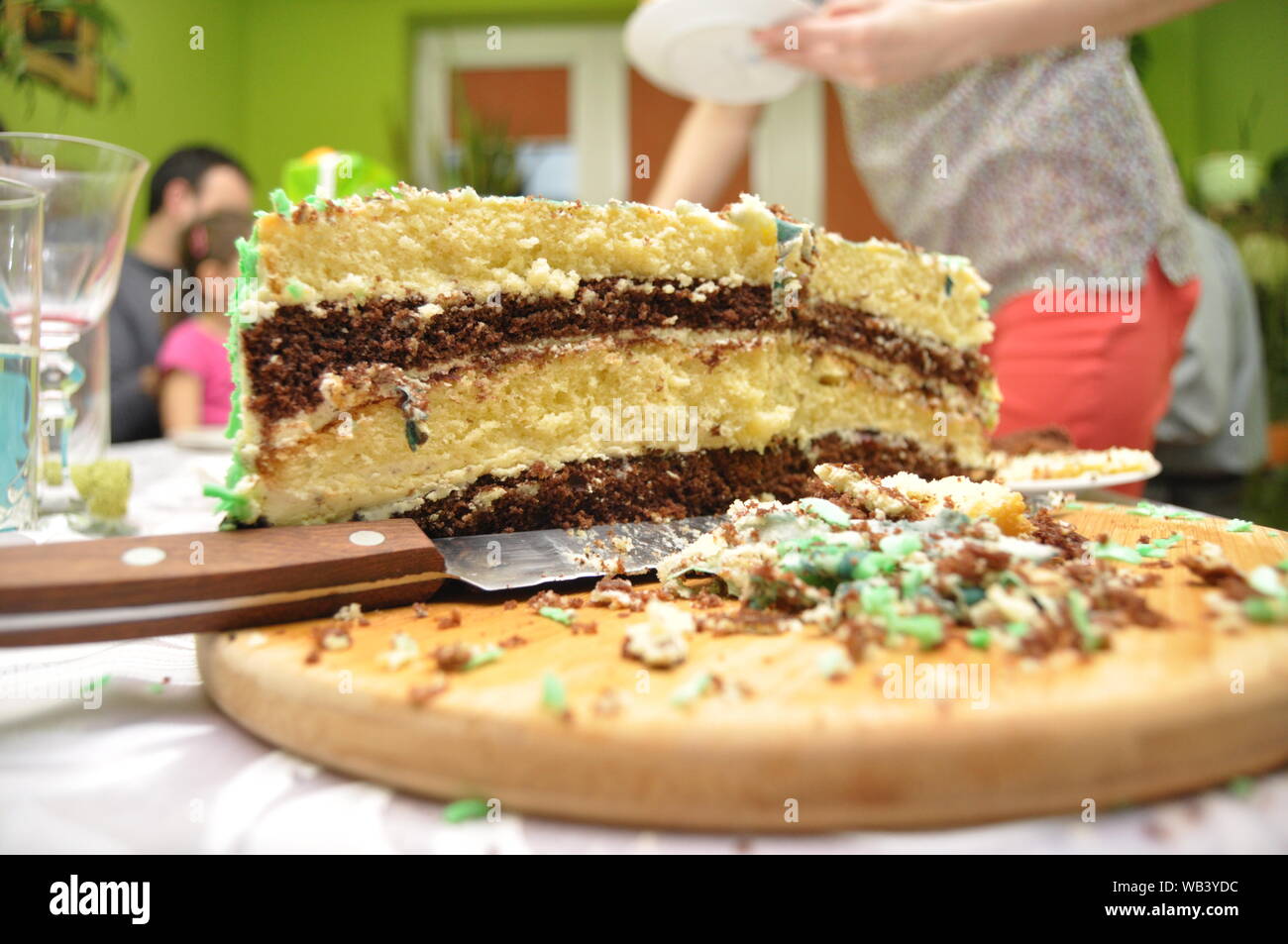 Birthday cake. Family gathering, celebration. Pastries and sweets Stock ...