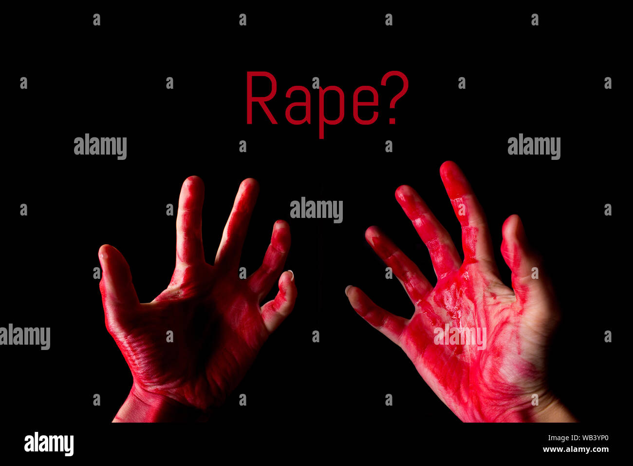 murderer regret his crime concept. bloody hand Stock Photo - Alamy