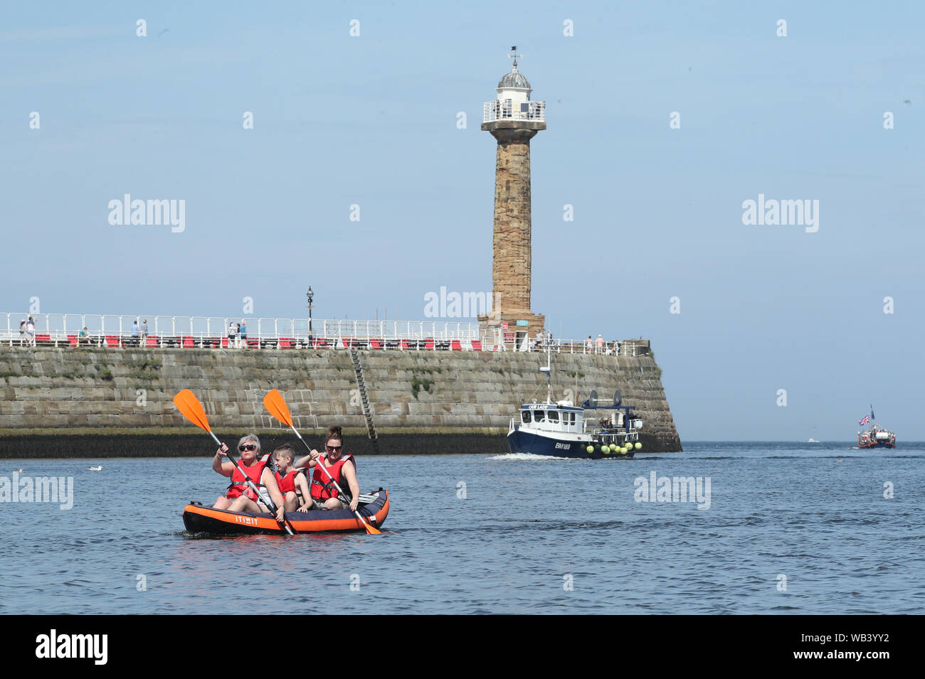 The harbour at Whitby in Yorkshire, as a bank holiday heatwave will see ...