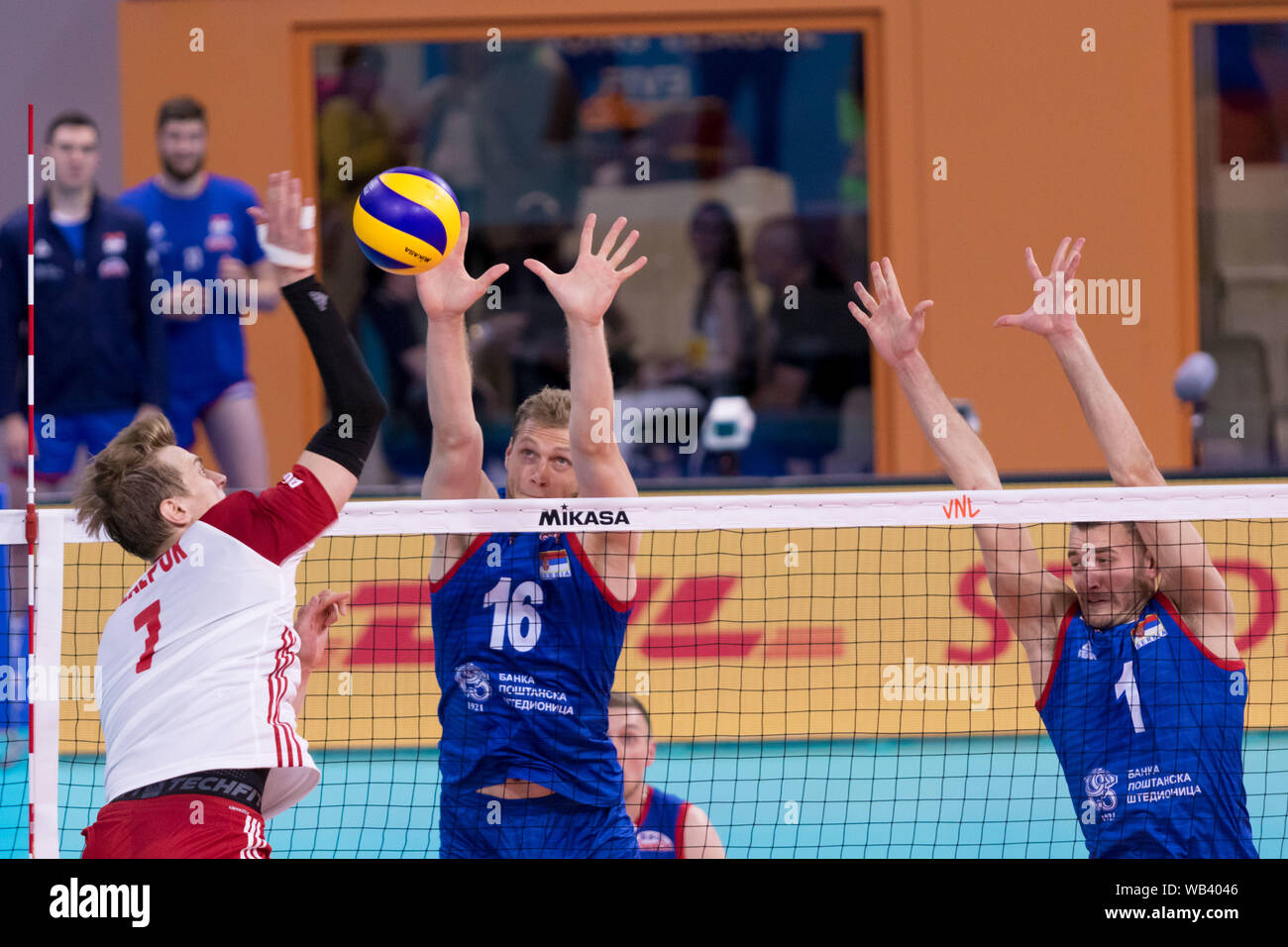 BLOCK OF DRAZEN LUBURIC during Nations League Men - Polonia Vs Serbia ...