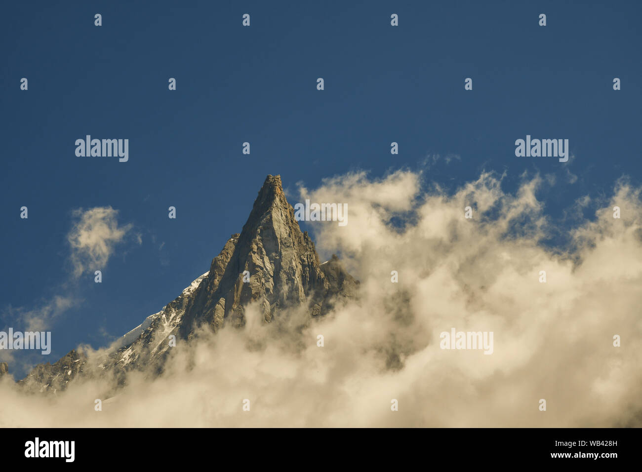 Peaks of Aiguilles du Dru, a mountain of the Mont Blanc massif in the ...