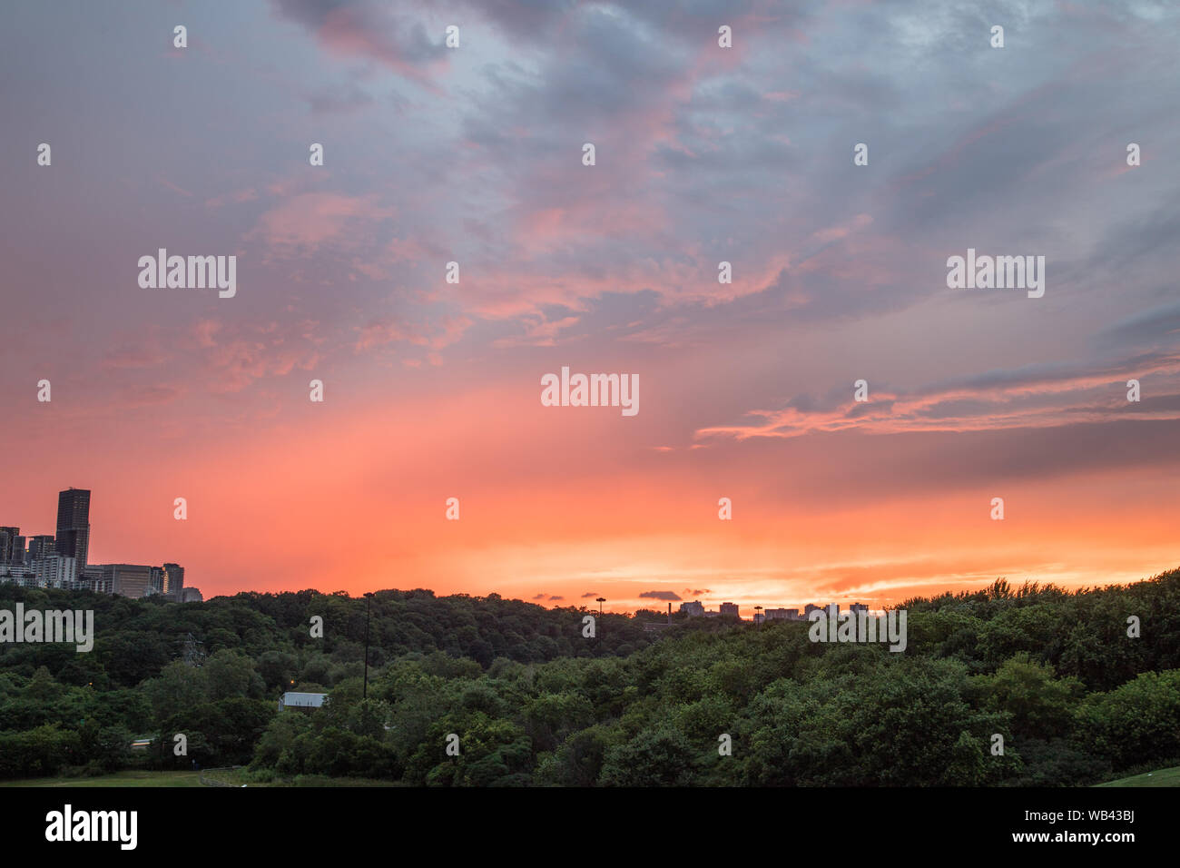 Beautiful orange pink sky background that could be used for sky ...