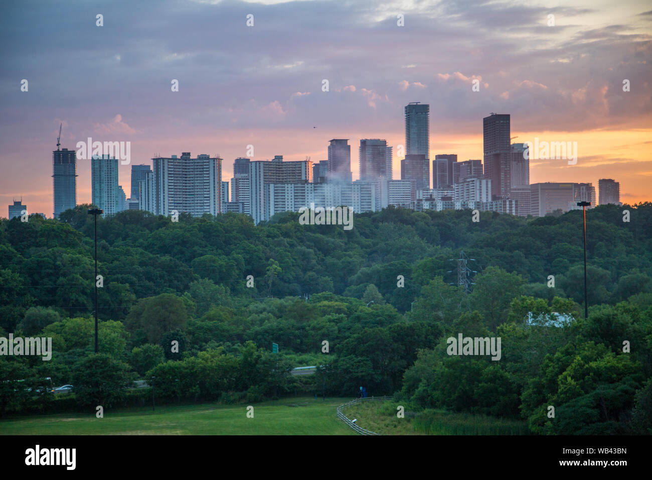 A view of skyscrapers, condominiums and tower blocks in Toronto around ...