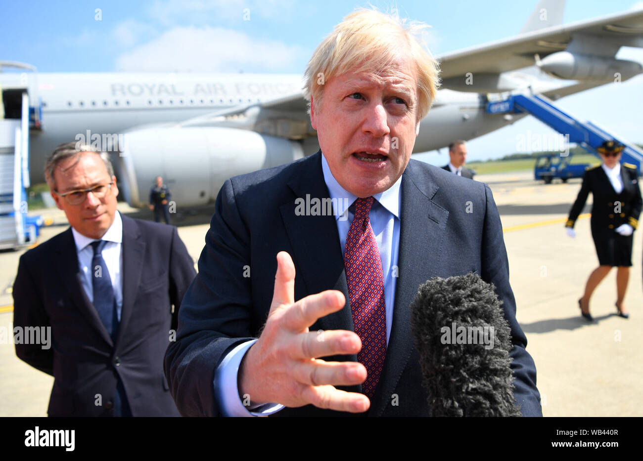 Prime Minister Boris Johnson arrives in Biarritz, France, for the ...
