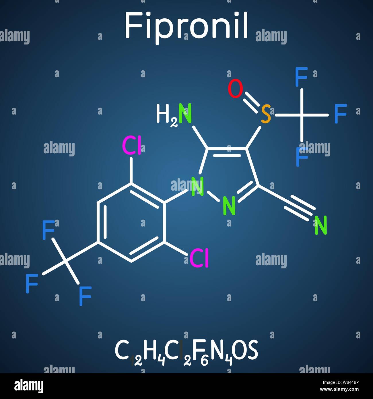 Fipronil, broad-spectrum insecticide molecule. It is used to fight ants ...