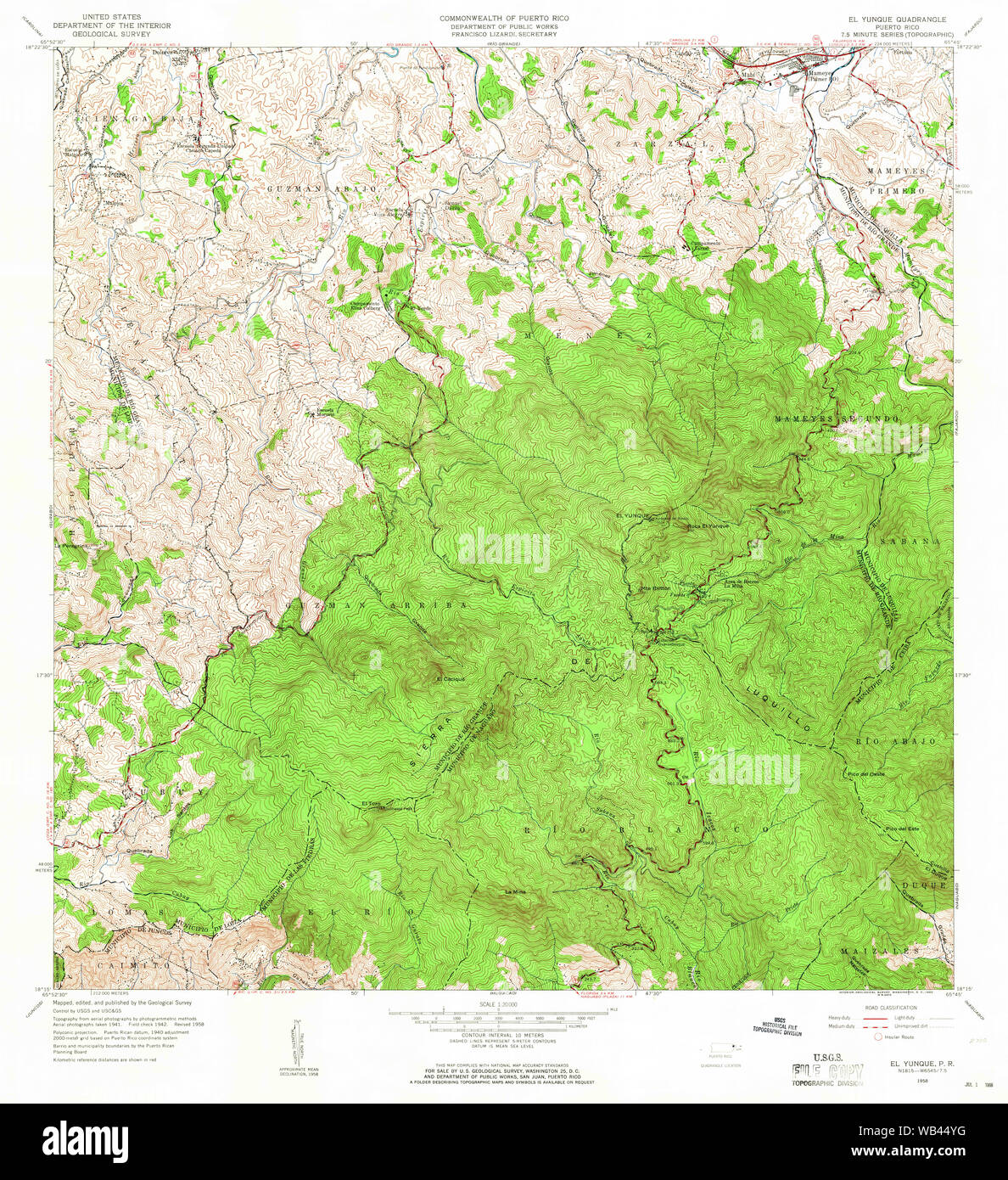 Topographic map puerto rico Cut Out Stock Images & Pictures - Alamy