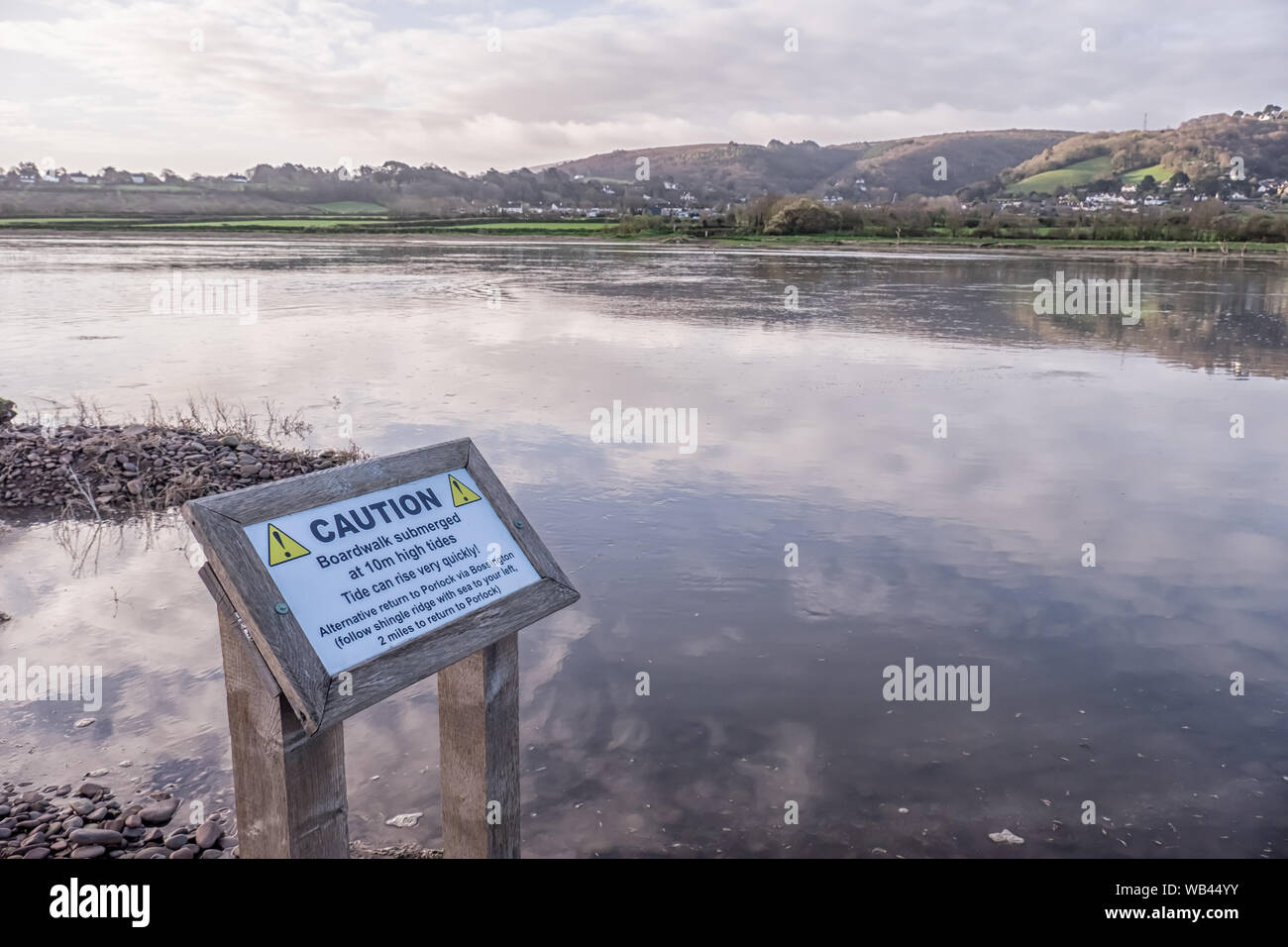 Danger weir warning sign hi-res stock photography and images - Alamy