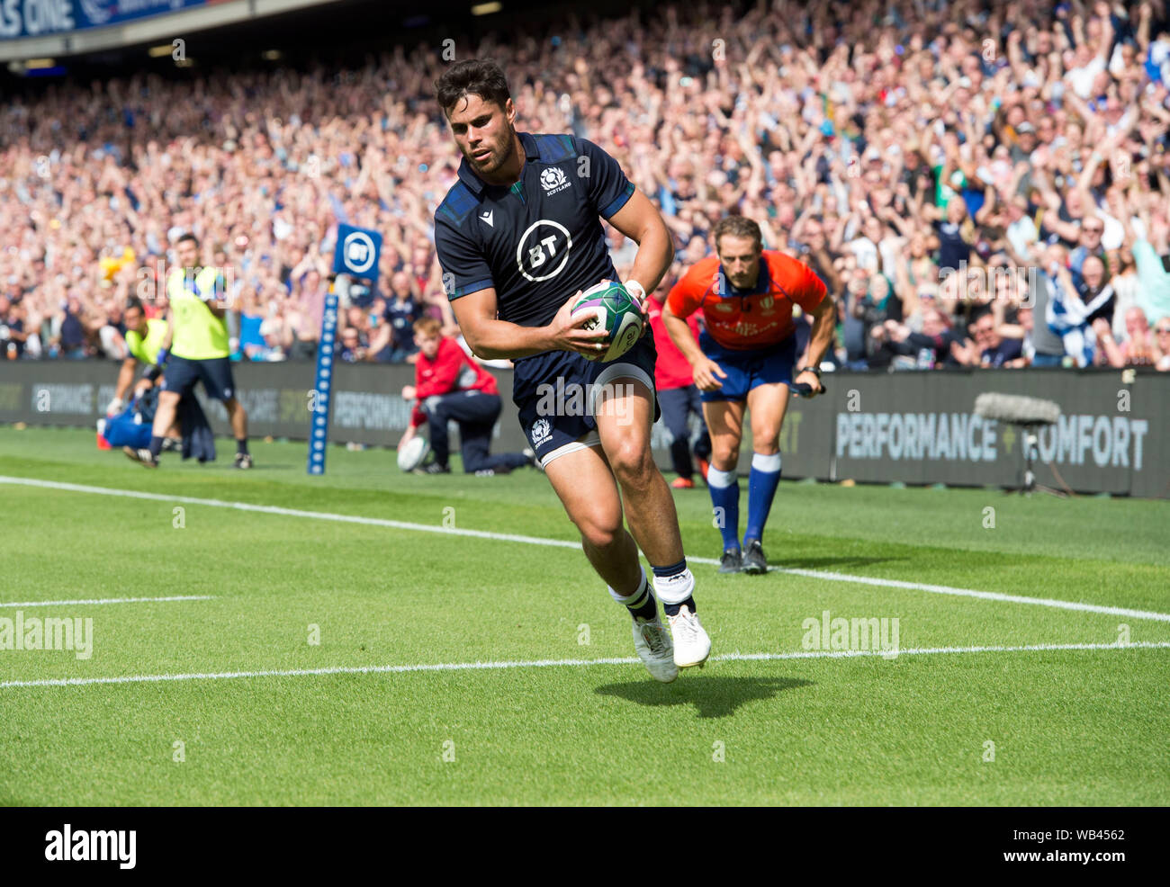 Scotland’s Sean Maitland scores Scotlands first try during the ...