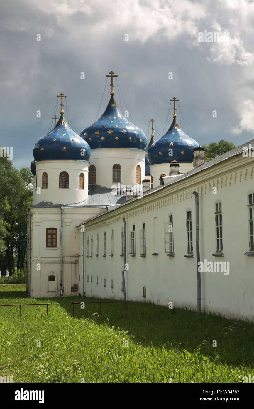 Holy Cross Cathedral in St. George's (Yuriev) Monastery. Novgorod the ...
