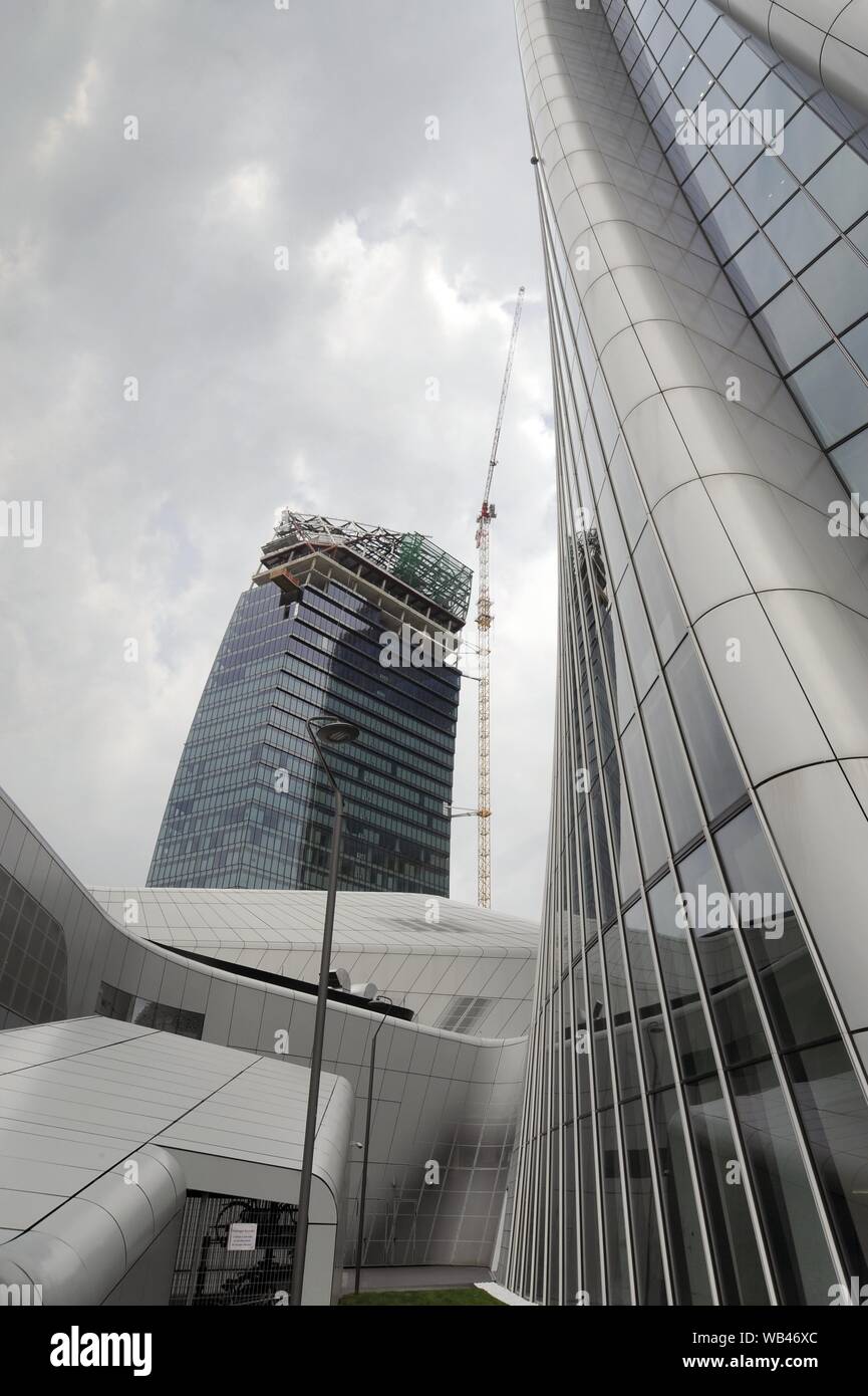 Milan (Italy), new CityLife district, the Libeskind tower ...