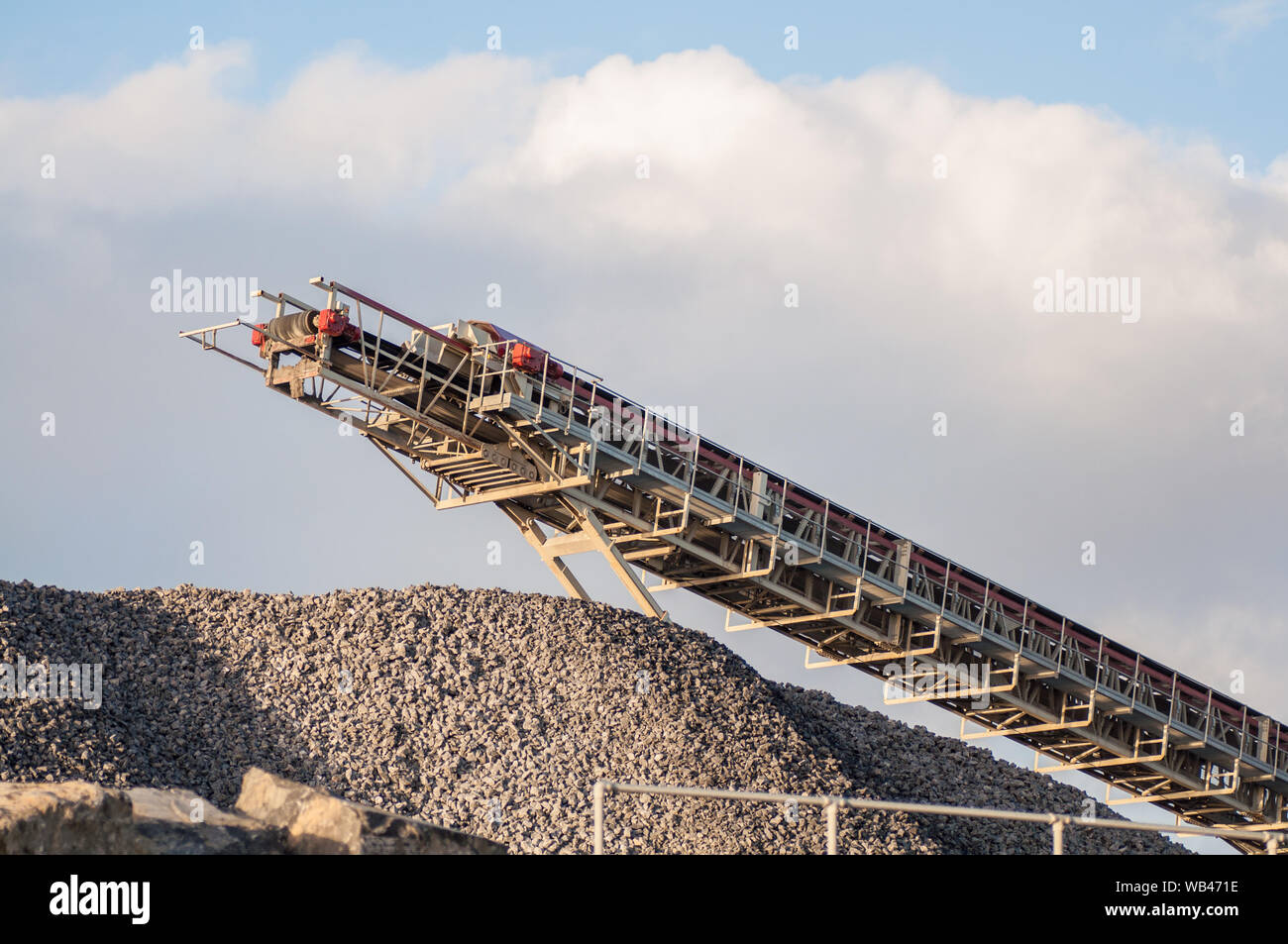 Conveyor belts at a gravel quarry. Production concept Stock Photo - Alamy