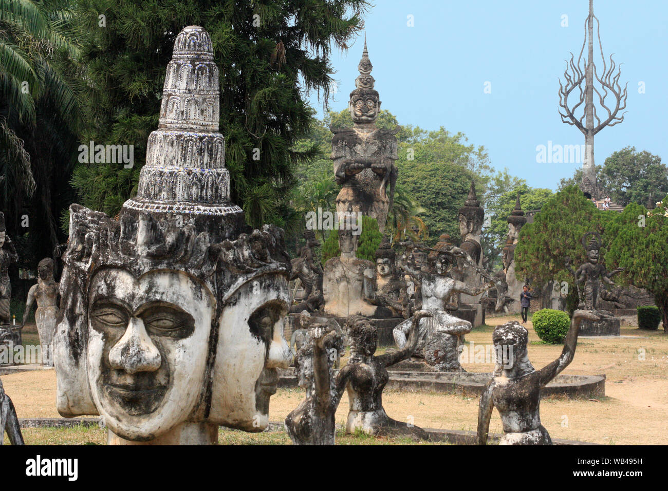 Vientiane Buddha park stone statues in Laos Stock Photo - Alamy