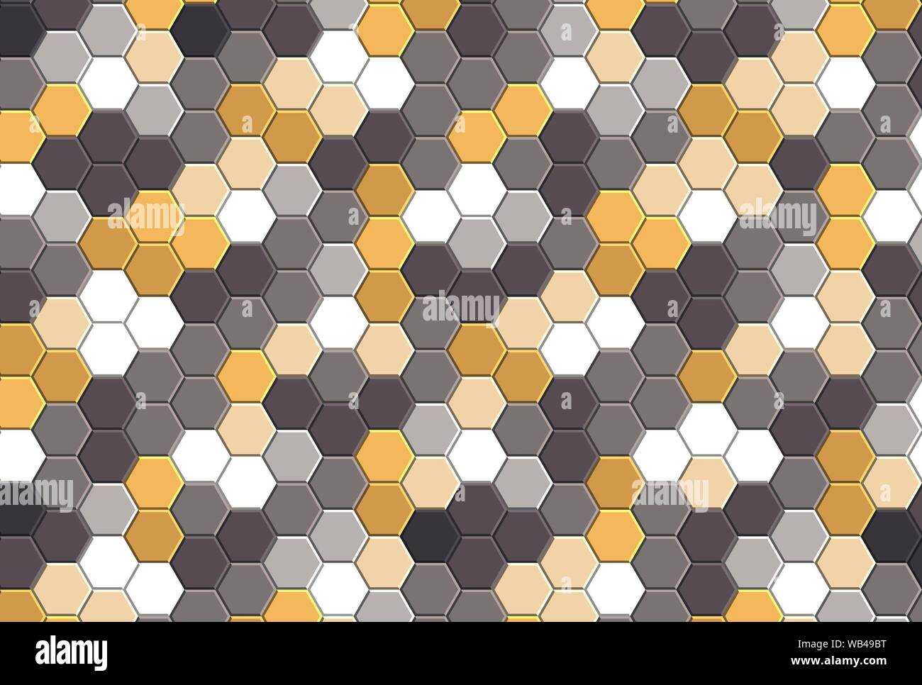 Honeycomb gold grid seamless background or Hexagonal cell texture Stock ...