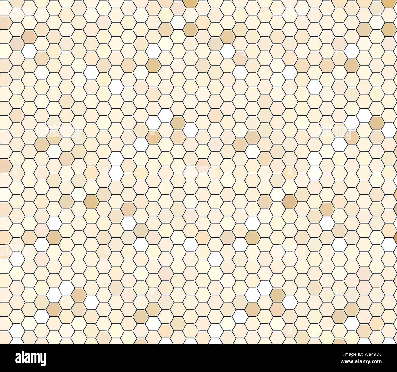 Honeycomb gold grid seamless background or Hexagonal cell texture Stock ...