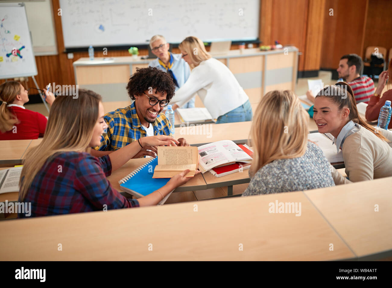 Group of Smart Young People Study at the College Stock Photo - Alamy