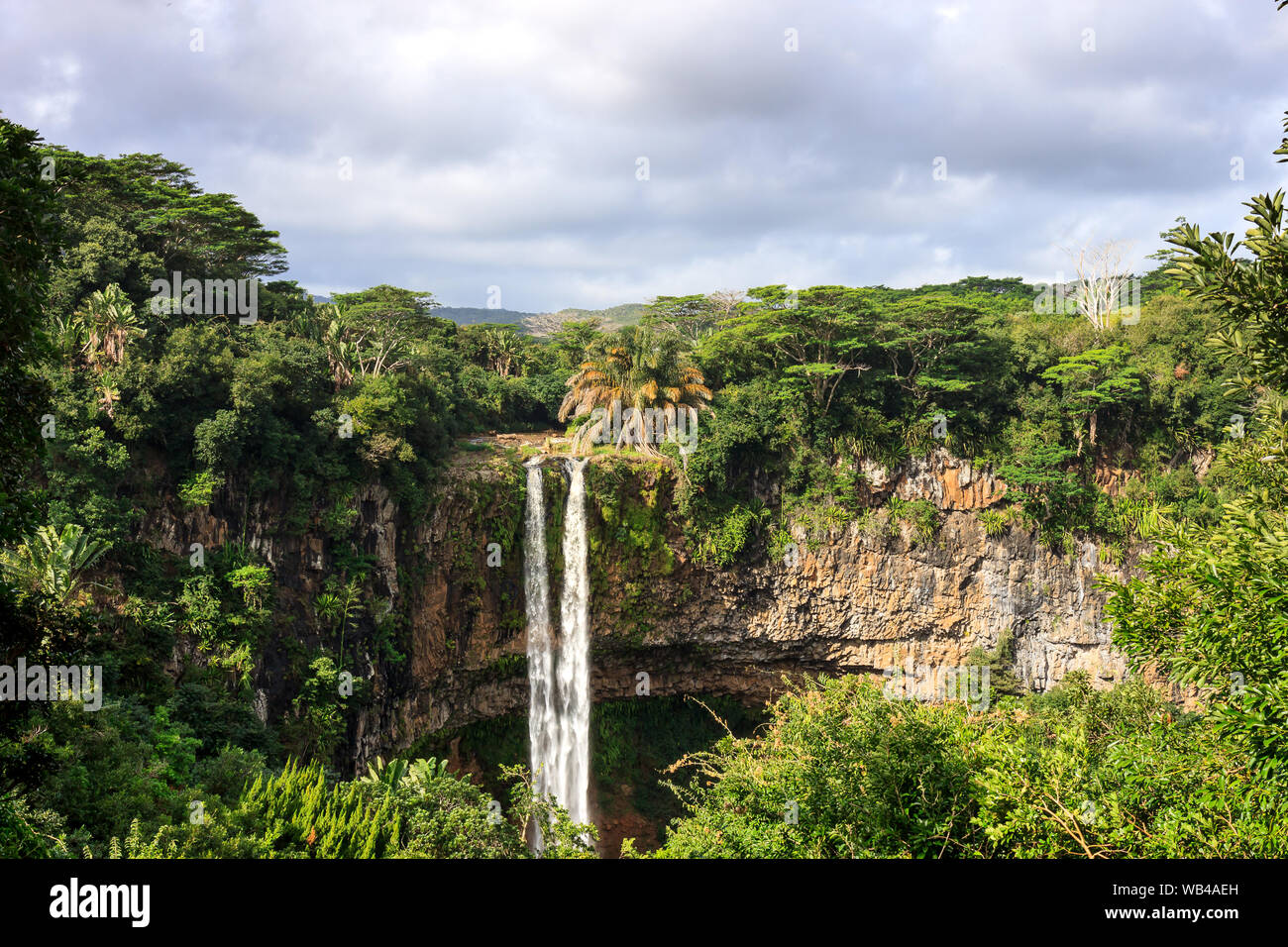 The scenic Alexandra Falls on the African island Mauritius Stock Photo ...