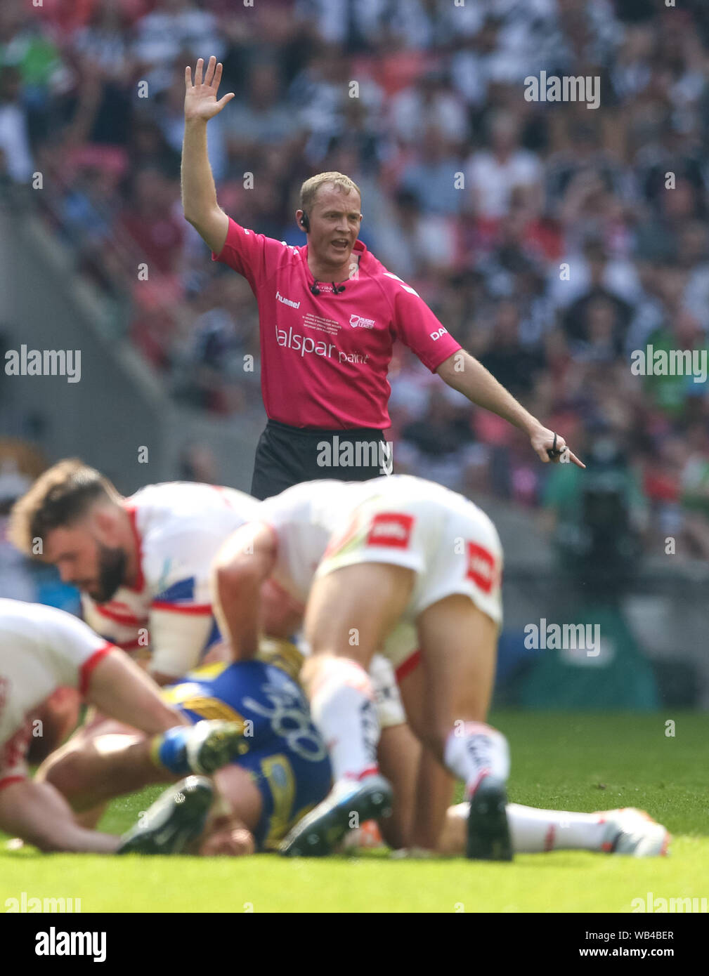 Referee Robert Hicks during the Coral Challenge Cup Final at Wembley ...