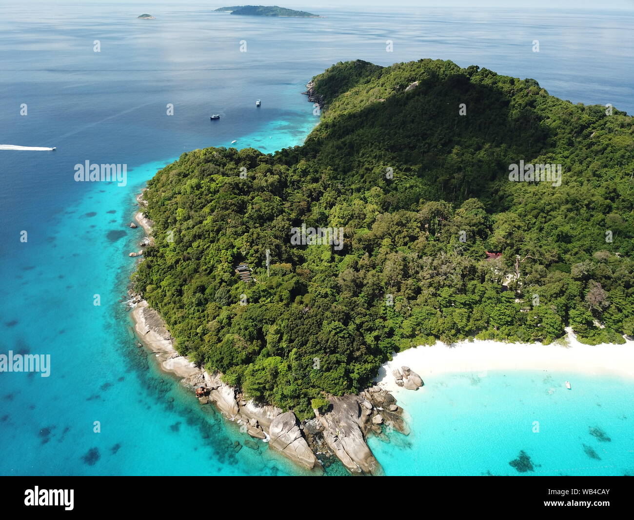 Aerial view lush island clear hi-res stock photography and images - Alamy