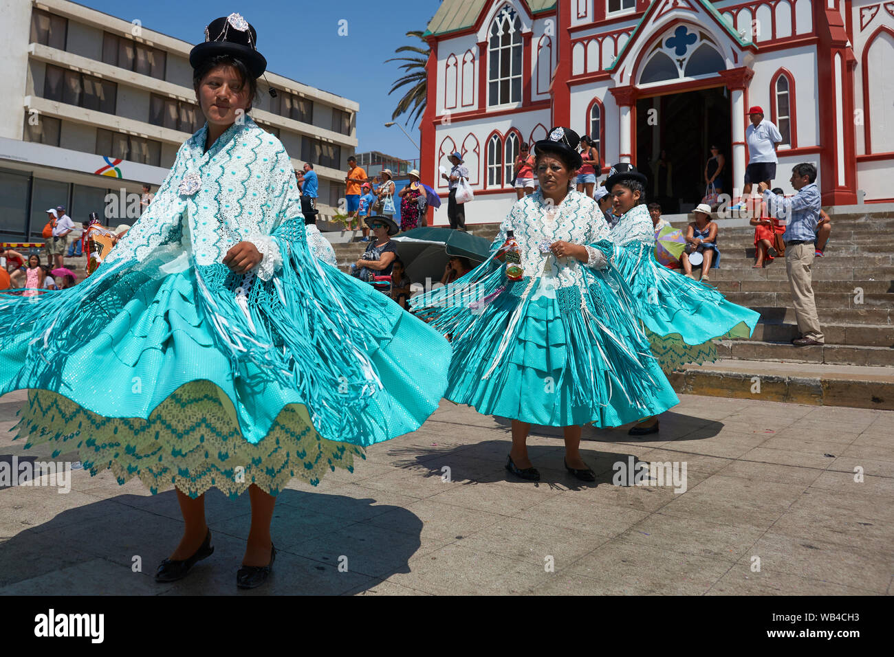Morenada Dance Group dressed in ornate costumes performing during a ...