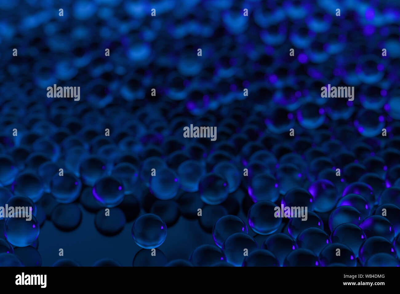 A mass of spheres falling down from above, 3d rendering. Computer ...