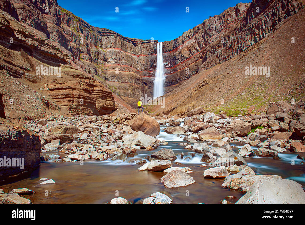 Hengifoss Waterfall in Iceland Stock Photo - Alamy