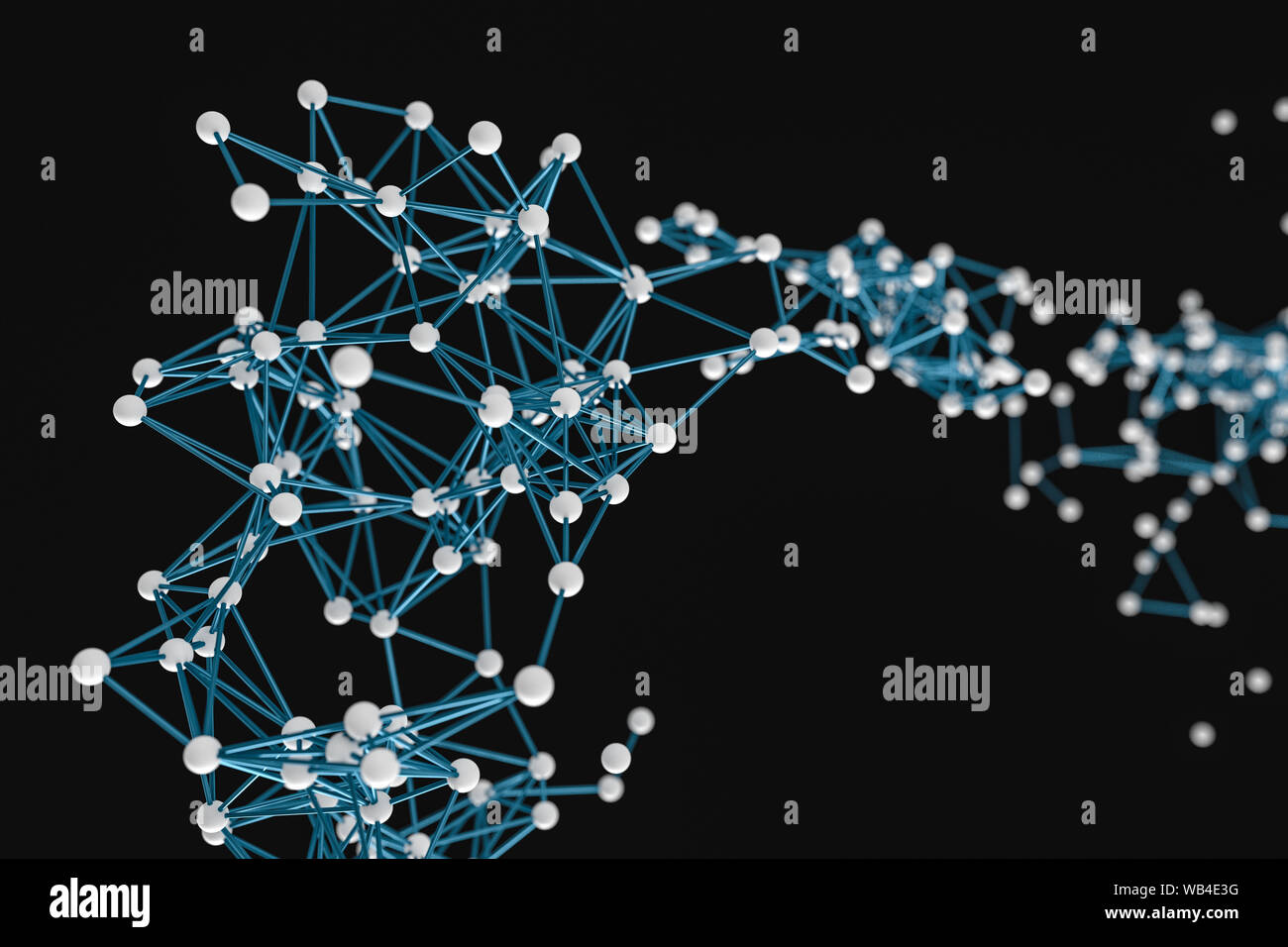Gene lines and nodes, biological gene structure, 3d rendering. Computer ...