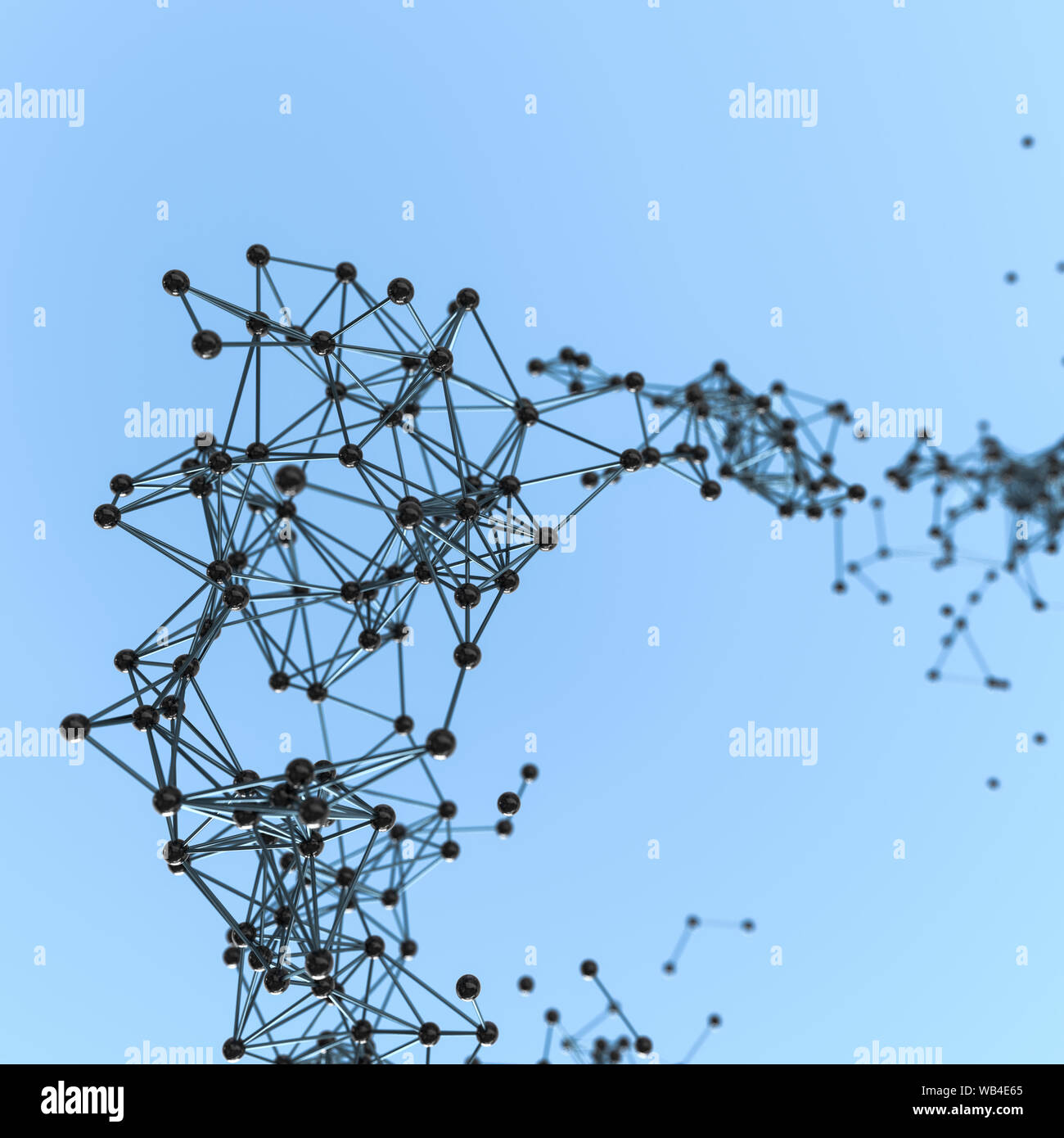 Gene lines and nodes, biological gene structure, 3d rendering. Computer ...