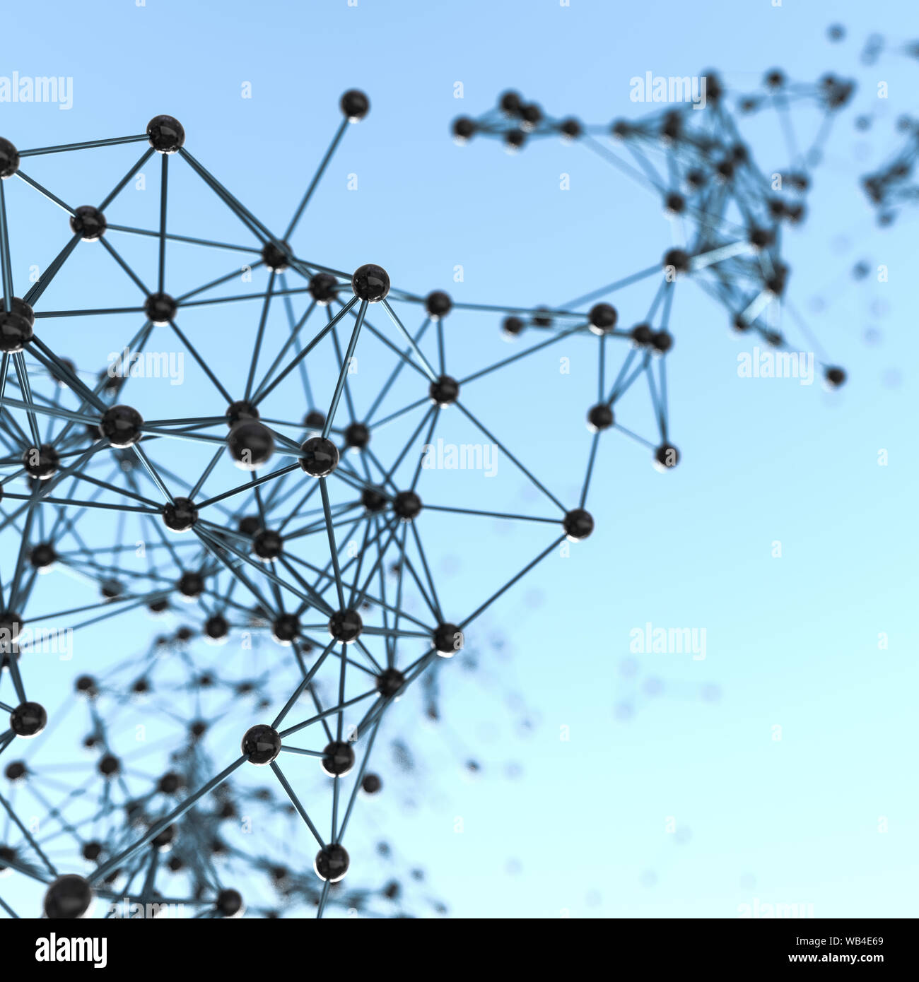 Gene lines and nodes, biological gene structure, 3d rendering. Computer ...