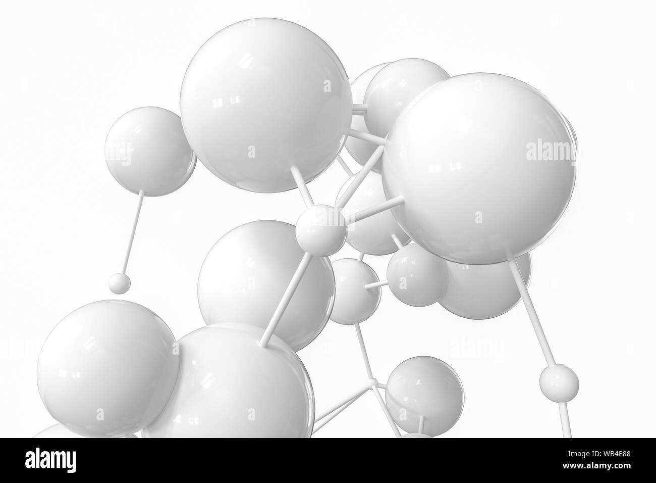 Gene lines and nodes, biological gene structure, 3d rendering. Computer ...