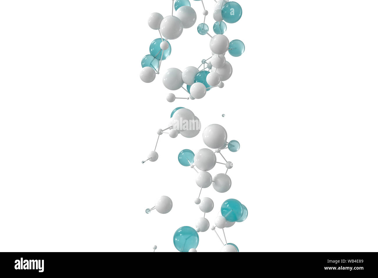 Gene lines and nodes, biological gene structure, 3d rendering. Computer ...