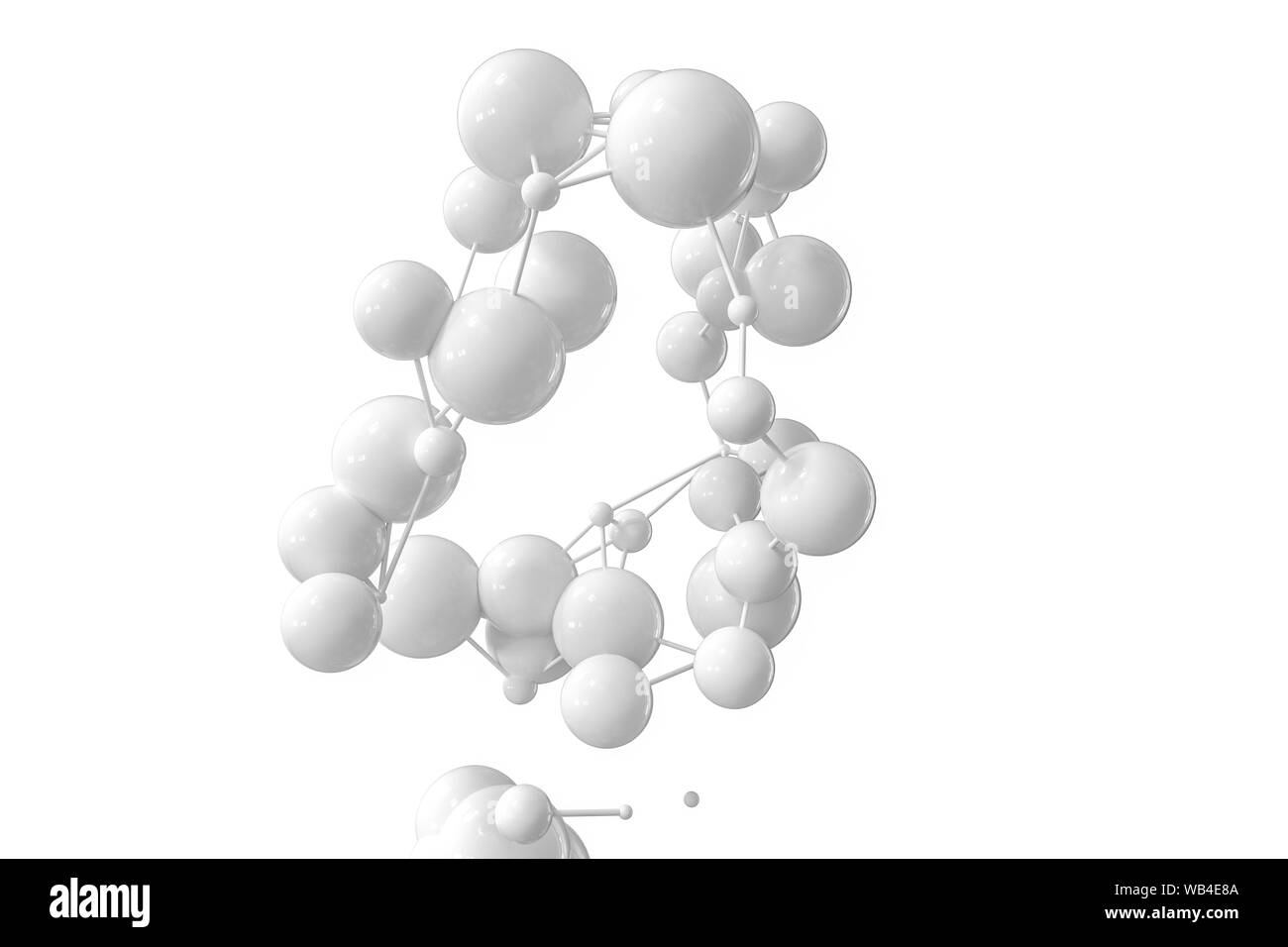 Gene lines and nodes, biological gene structure, 3d rendering. Computer ...
