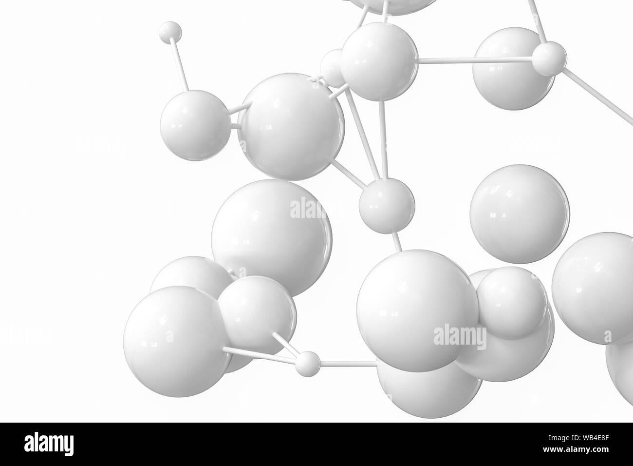 Gene lines and nodes, biological gene structure, 3d rendering. Computer ...