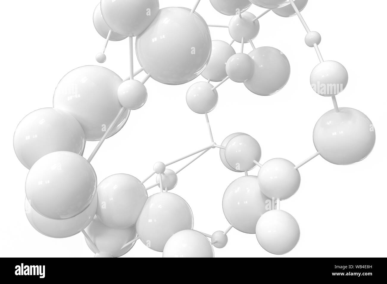 Gene lines and nodes, biological gene structure, 3d rendering. Computer ...