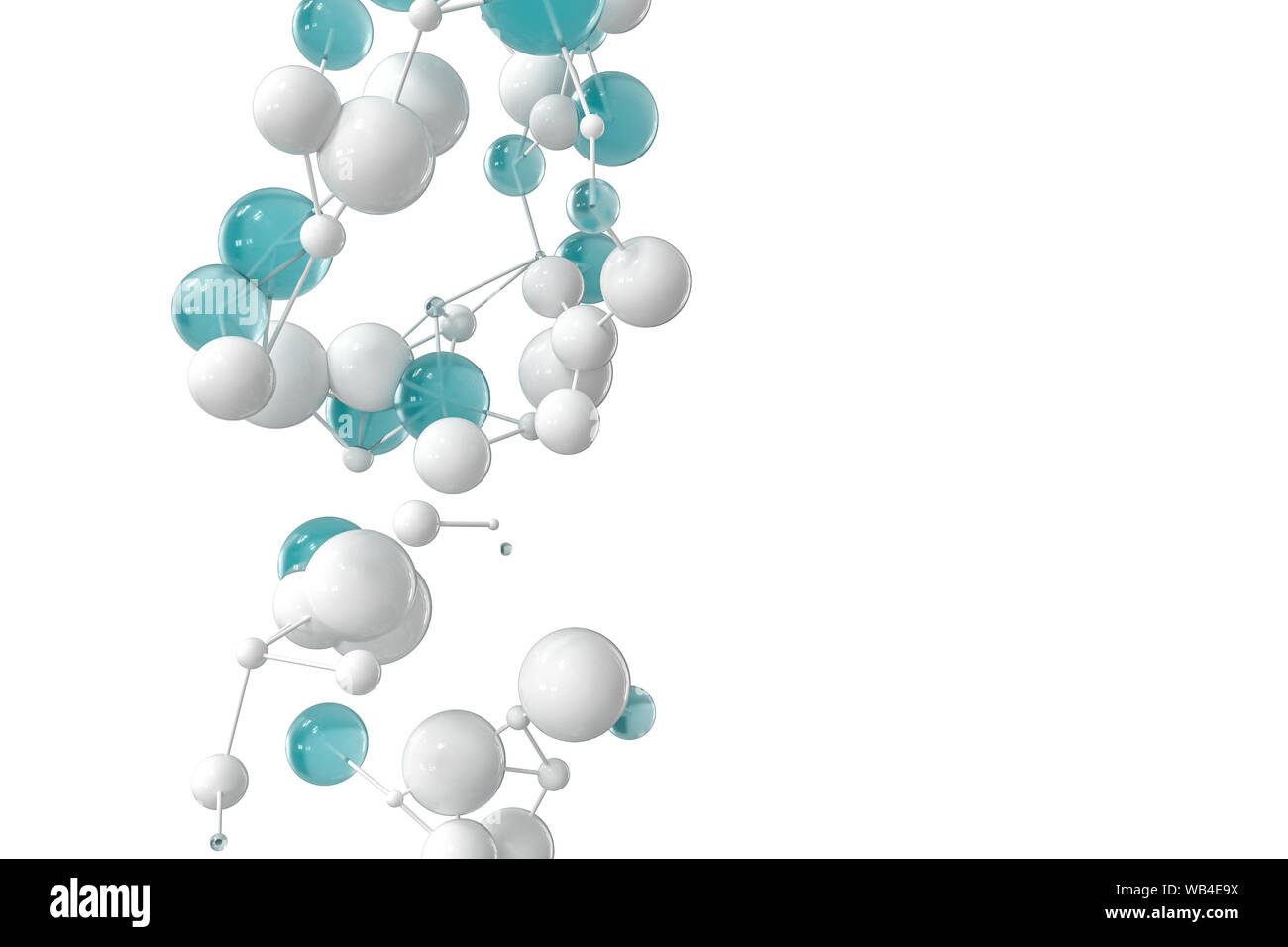 Gene lines and nodes, biological gene structure, 3d rendering. Computer ...