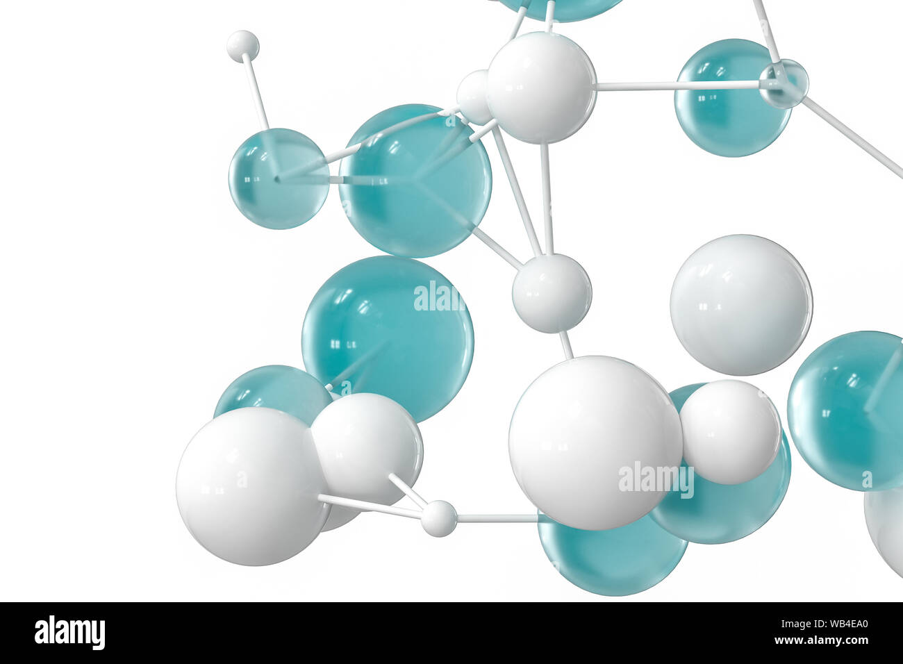 Gene lines and nodes, biological gene structure, 3d rendering. Computer ...