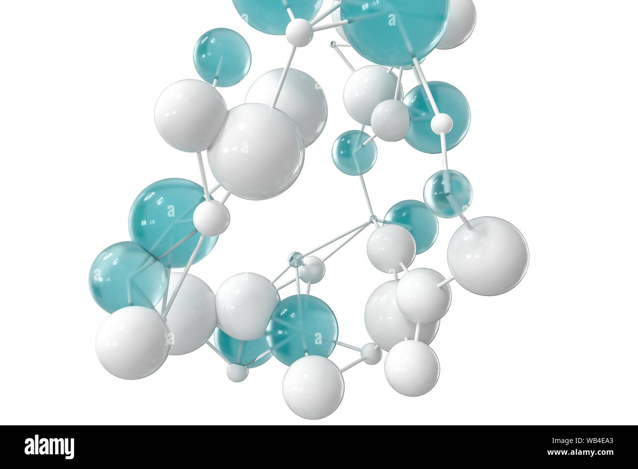 Gene lines and nodes, biological gene structure, 3d rendering. Computer ...