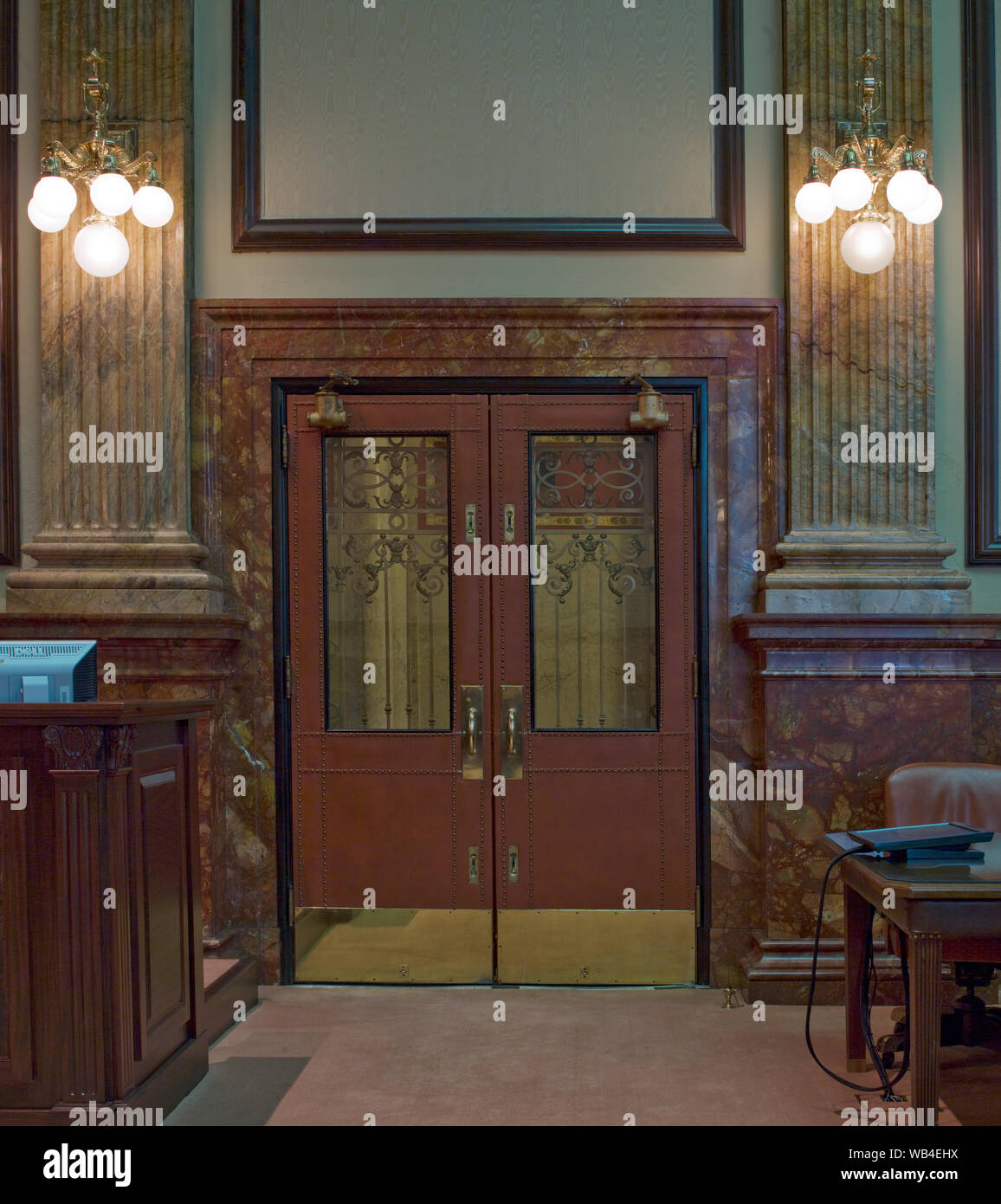 East courtroom entry door, Birch Bayh Federal Building, Indianapolis ...