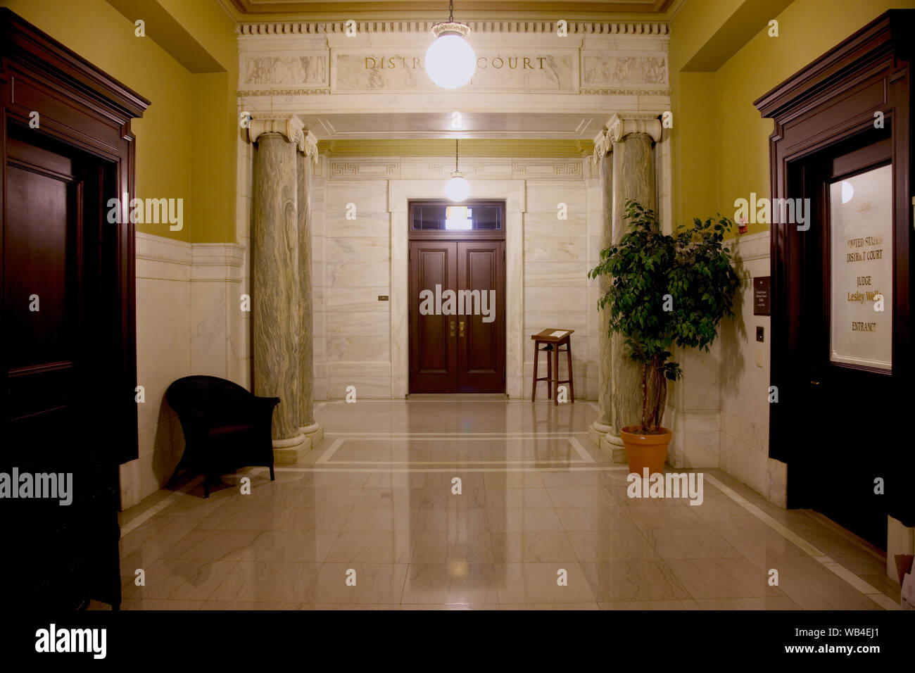 East courtroom entry with columns, Howard M. Metzenbaum U.S. Courthouse ...