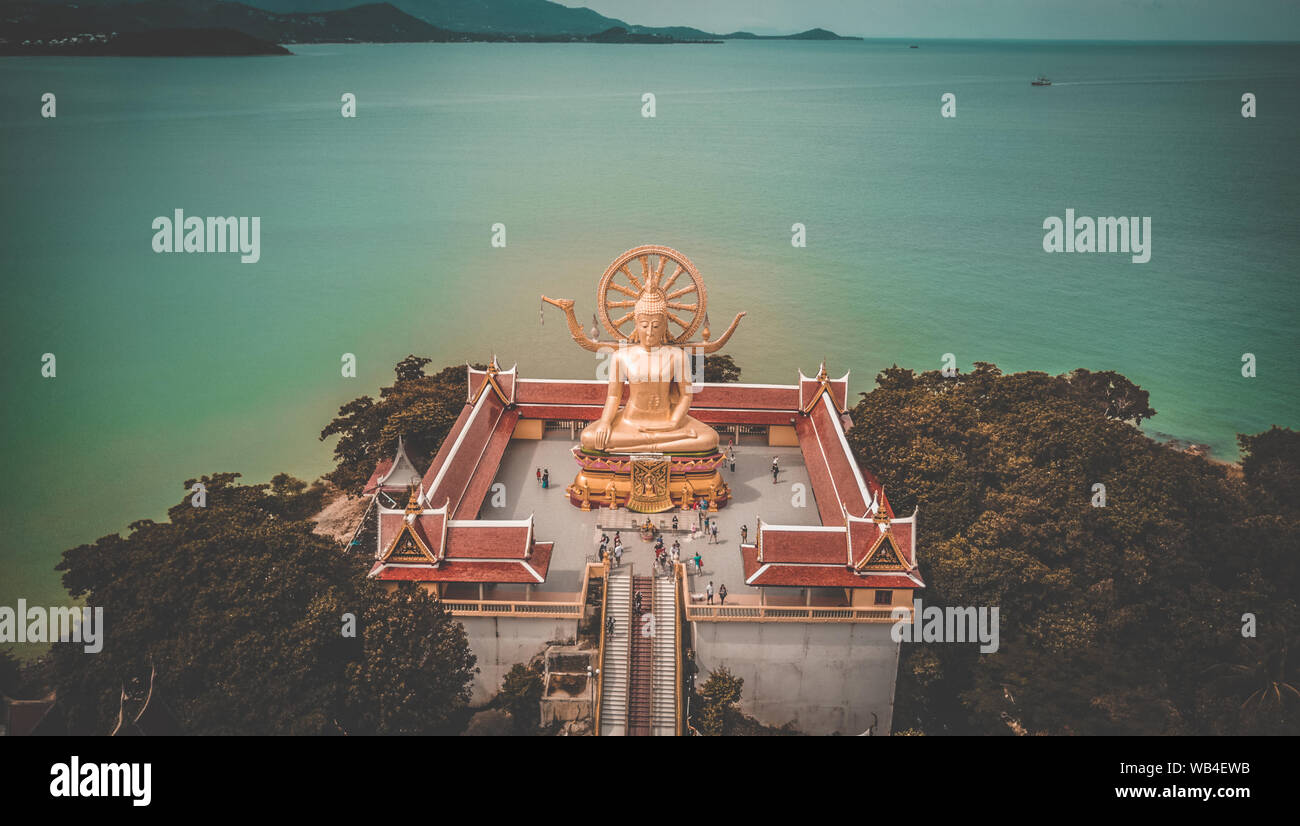 Big Buddha aerial view in Koh Samui Thailand Stock Photo - Alamy