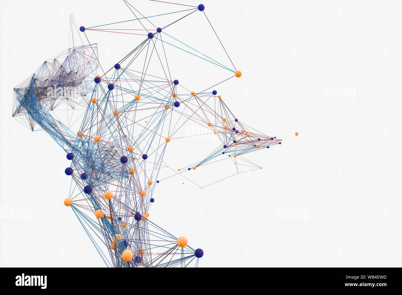 Gene lines and nodes, biological gene structure, 3d rendering. Computer ...