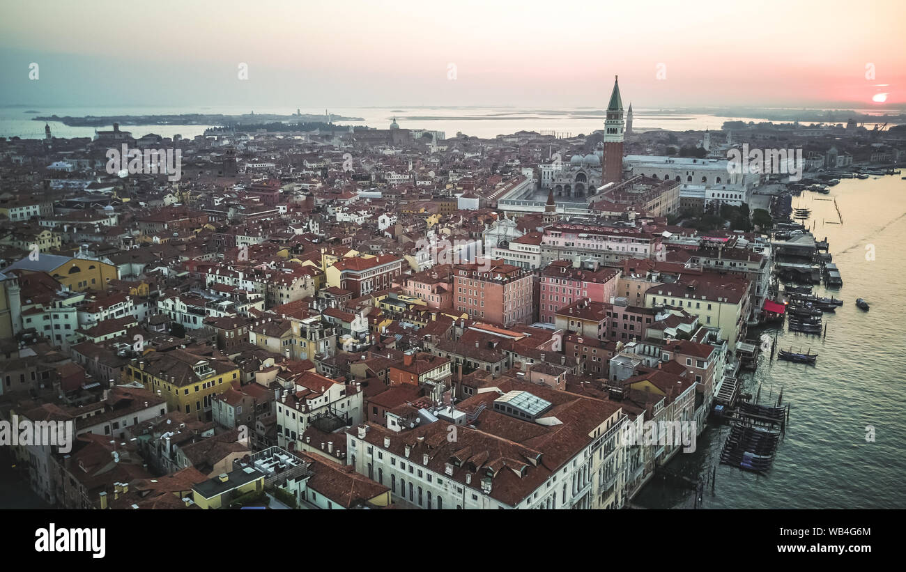 Views of sunrise in Venice from above Stock Photo - Alamy