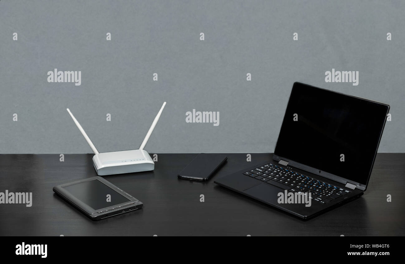 wifi devices with copy space Stock Photo - Alamy